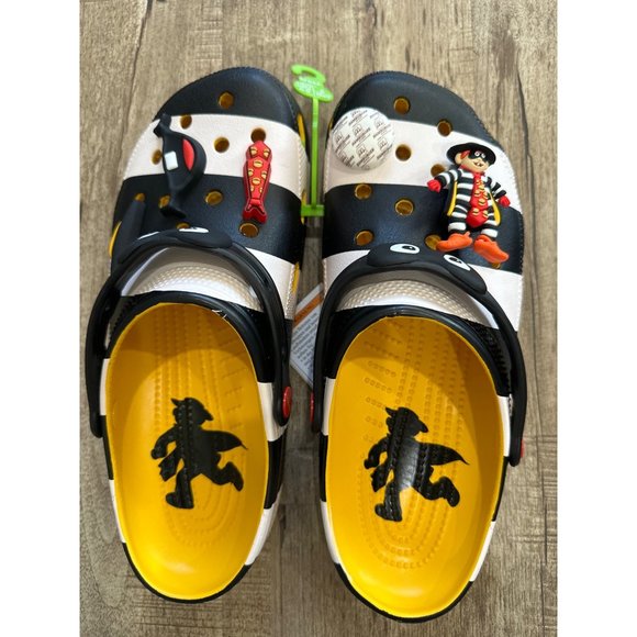 CROCS | Shoes | Mcdonalds X Crocs Unisex Hamburglar Classic Clog Sz Mw12 Black White Striped ...